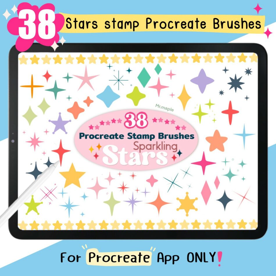38 Stars stamp Procreate Brushes – BEARTOR