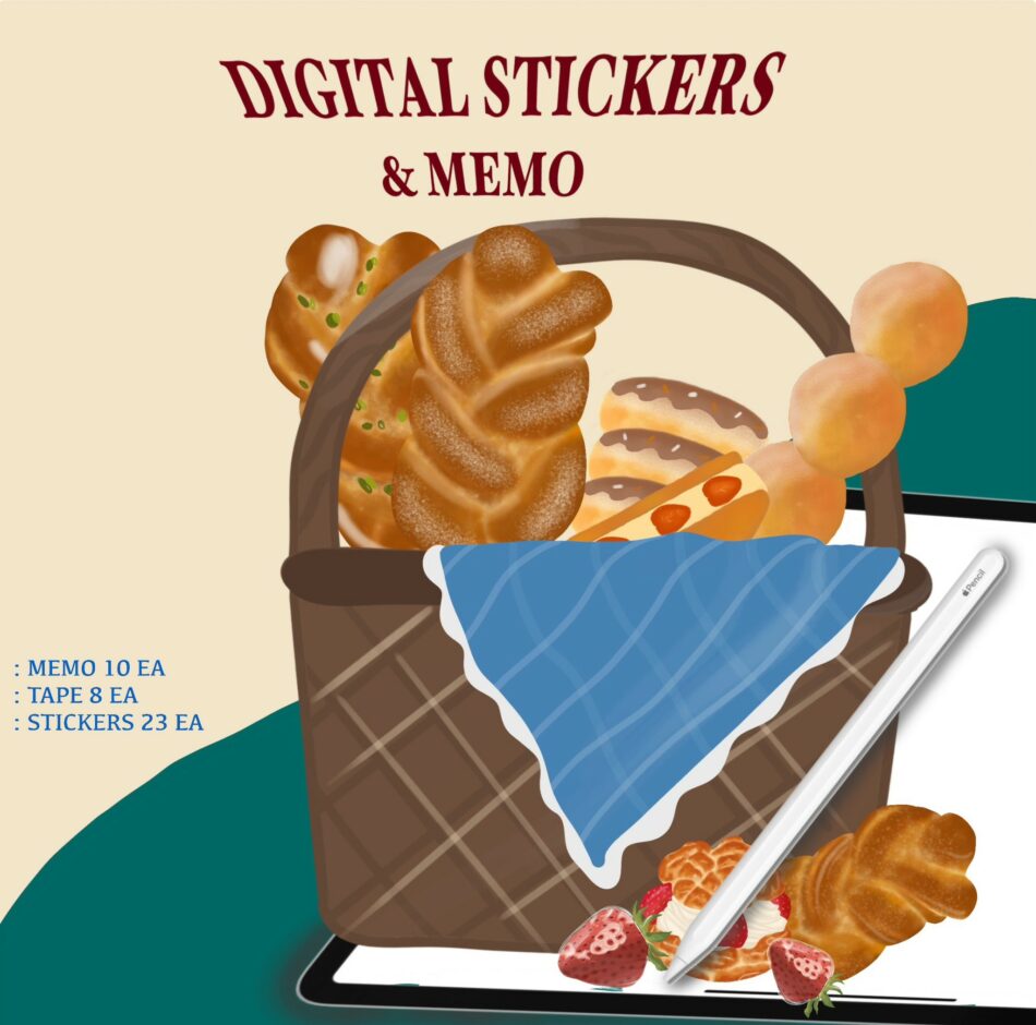 Sweet bread : Digital Sticker, Memo & Tape – BEARTOR