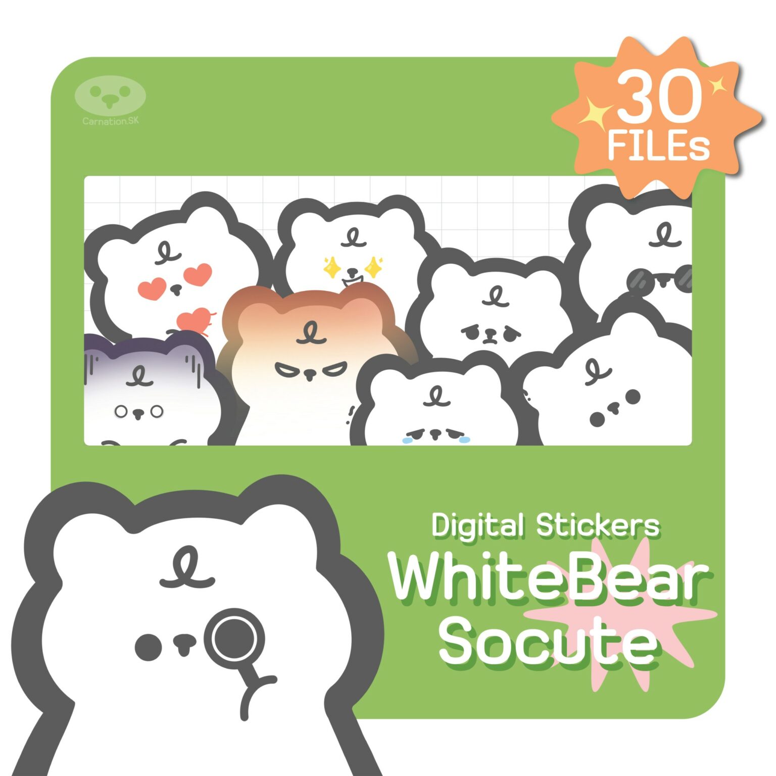 Digital Stickers WhiteBear Socute – BEARTOR