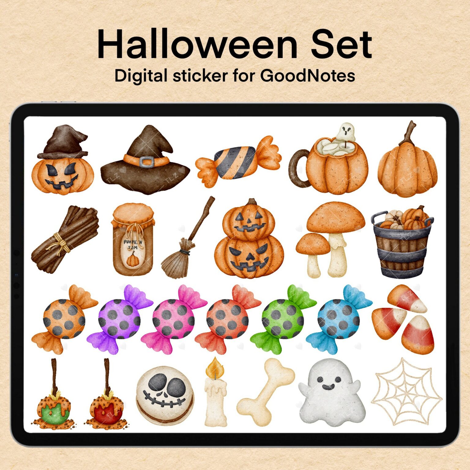 Halloween digital sticker set – BEARTOR