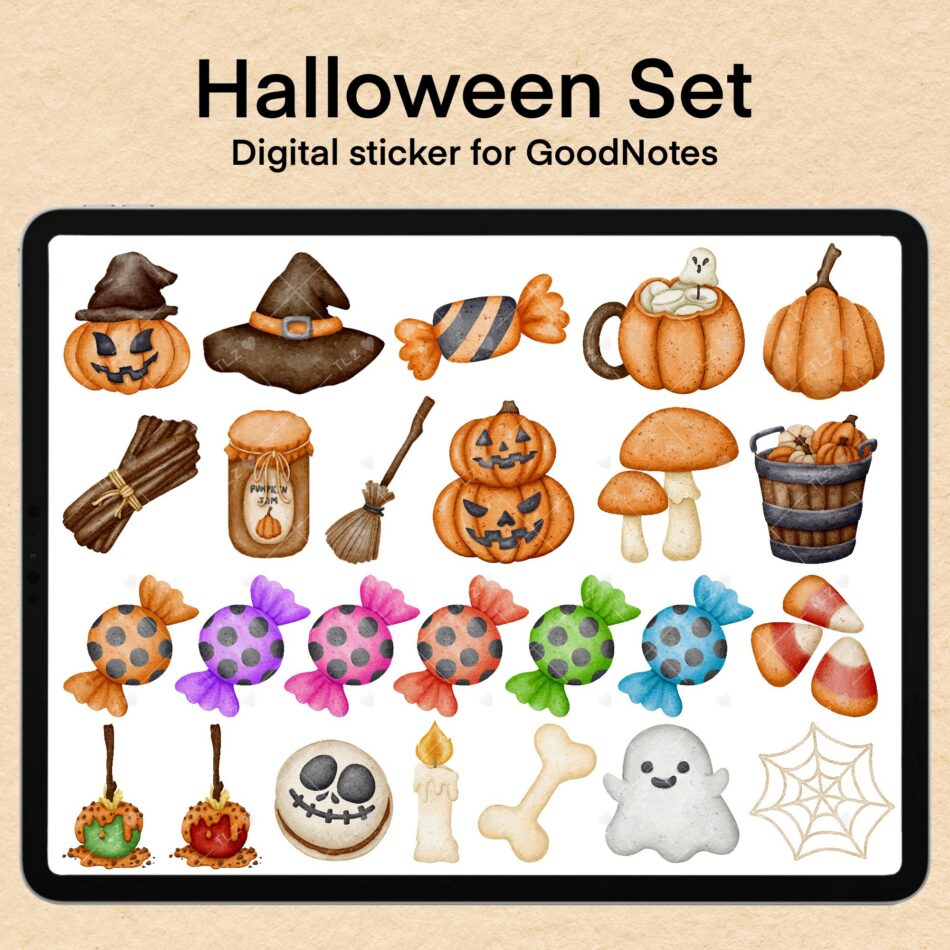Halloween digital sticker set – BEARTOR