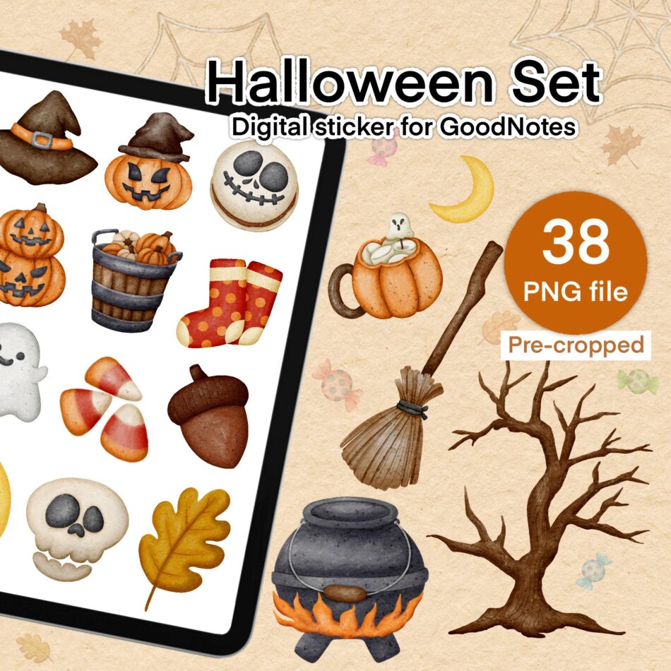 Halloween digital sticker set – BEARTOR