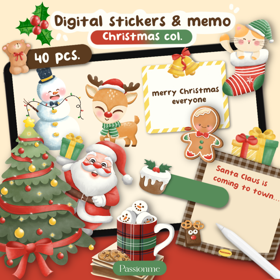 Passionme | Digital stickers – Christmas col – BEARTOR