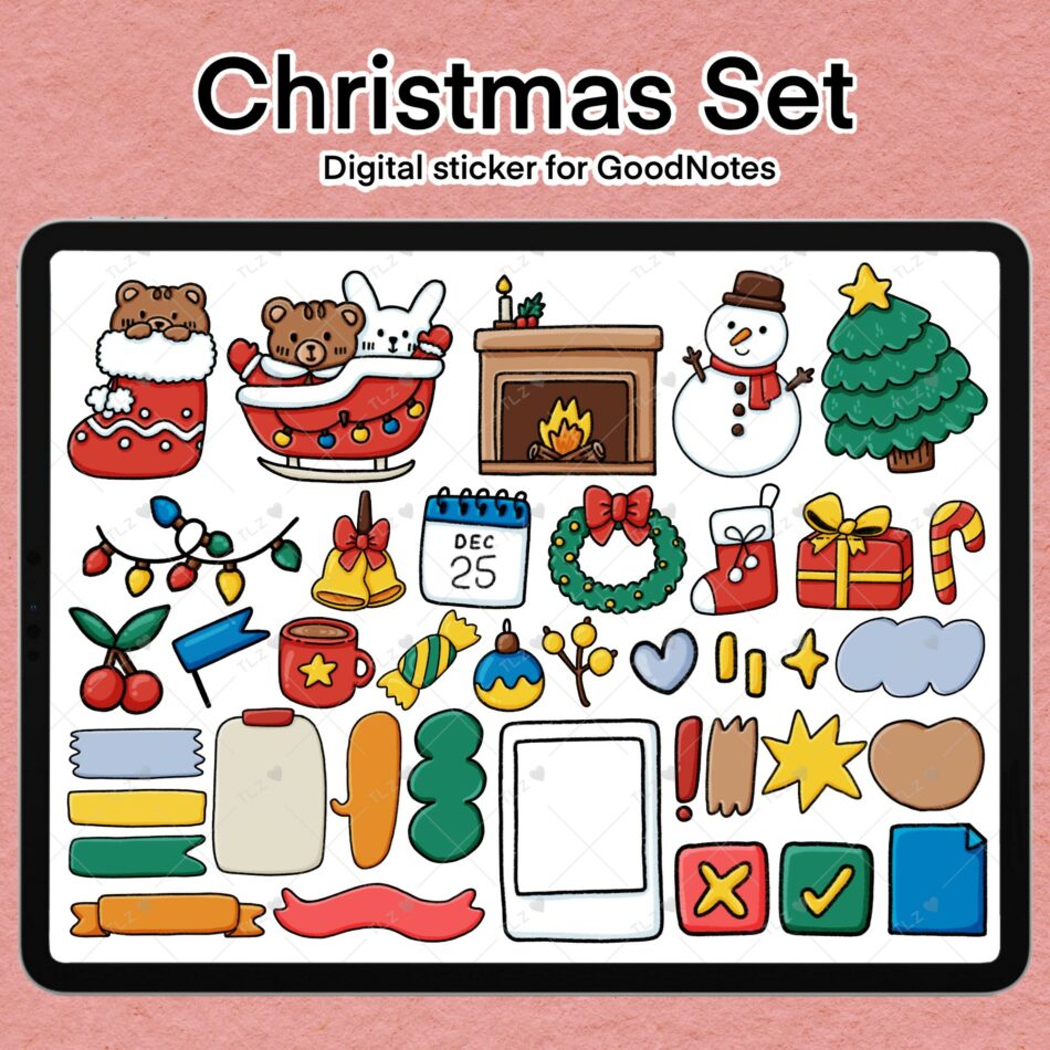 Christmas digital sticker set - BEARTOR