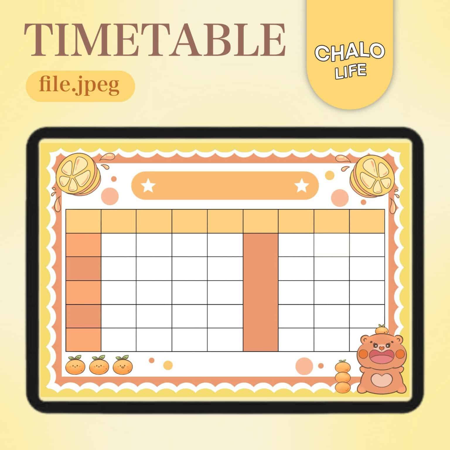 Timetable orange – BEARTOR